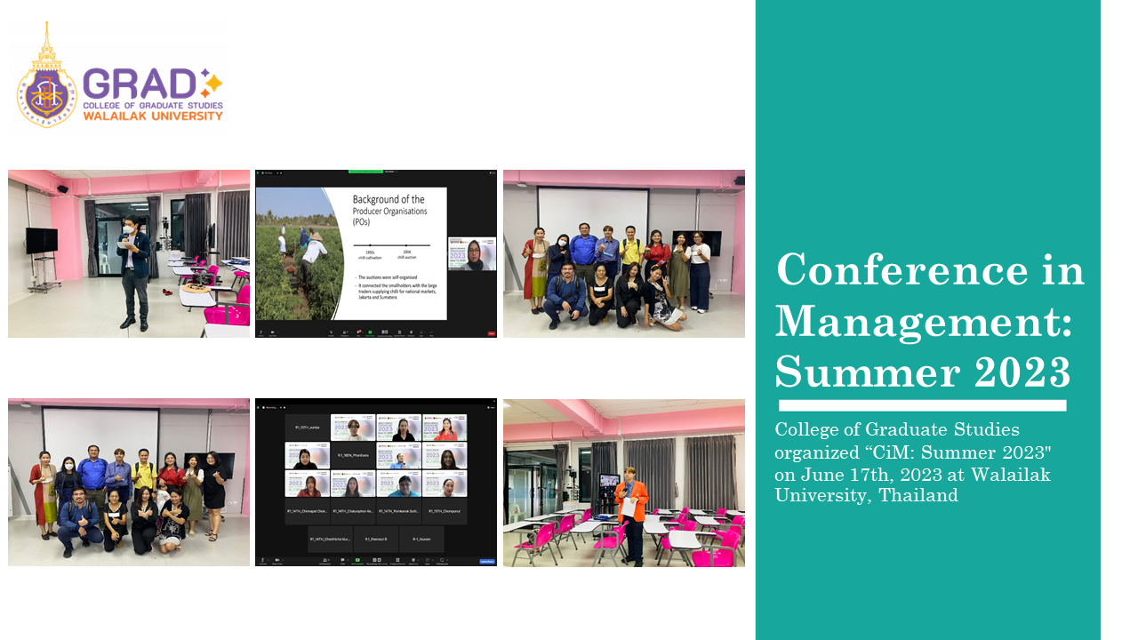 Conference in Management: Summer 2023 - College of Graduate Studies