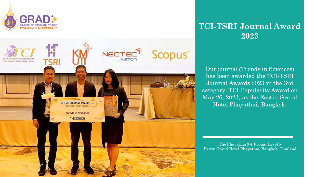 TCI-TSRI Journal Award 2023 - College of Graduate Studies