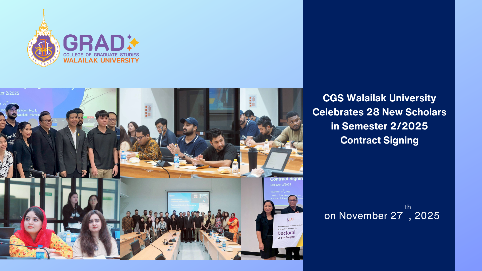 CGS Walailak University Celebrates 28 New Scholars in Semester 2/2025 ...
